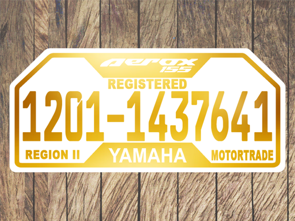 JD Print Temporary Motorcycle Plate Number Gold (Acrylic 3MM Thickness ...