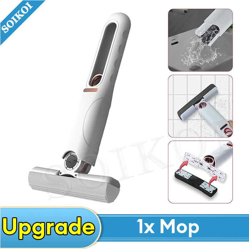 Mini Mops Portable Self-Squeeze Sponge Mop Glass Plastic Cotton Brush ...