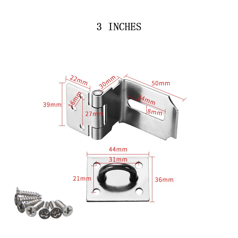 90 Degree Door Lock Hasp Lock Right Angle Stainless Staple Latch Door ...