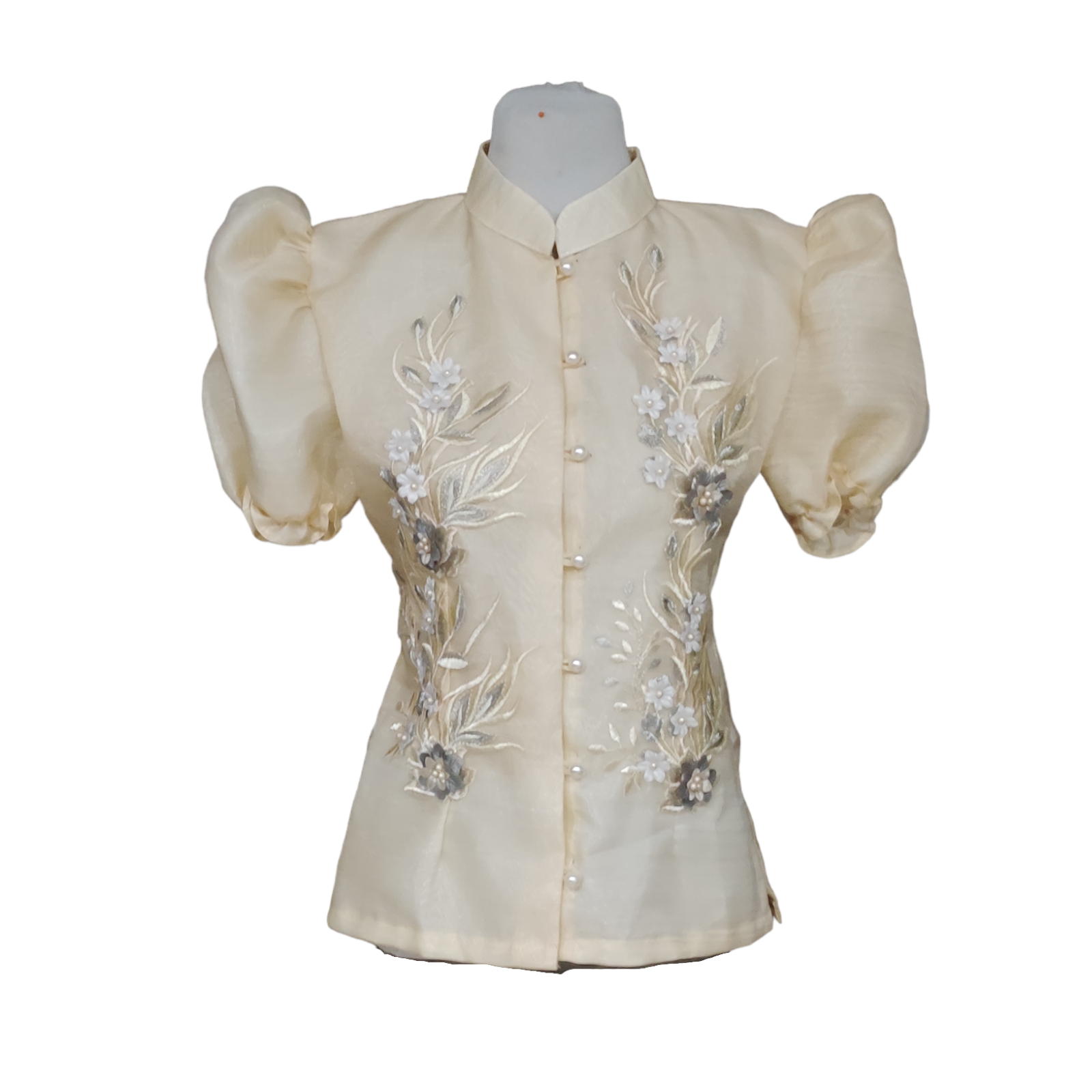 Lady barong with lace patching design Color Beige | Lazada PH