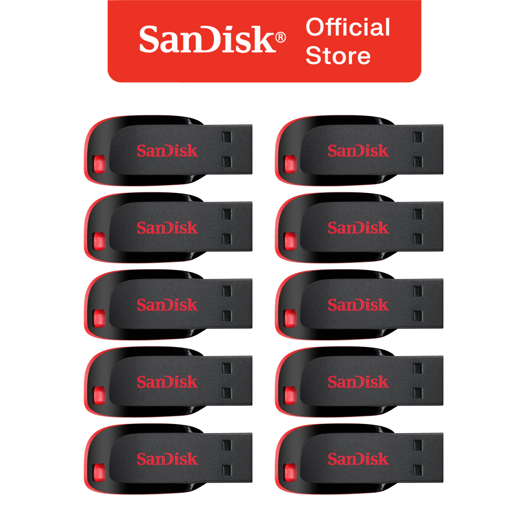 SanDisk Cruzer Blade 16GB USB 2.0 Flash Drive - BLACK (SET OF 10 ...