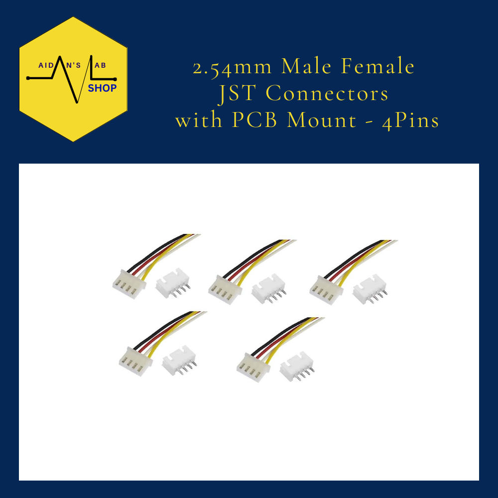 2.54mm Male Female JST Connectors with PCB Mount - 5Pairs | Aidans Lab ...