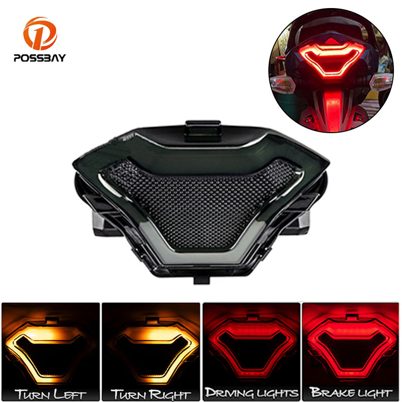 Rear Tail Light ke Motorcycle Turn Signals Integrated LED Light Stop ...