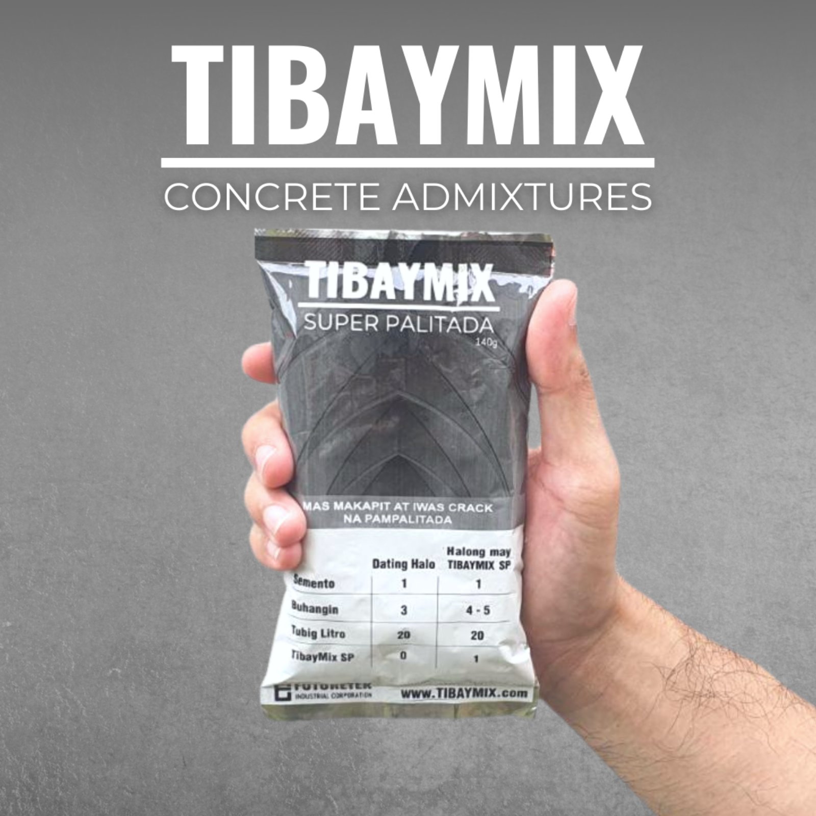 TibayMix Super Palitada 140g sachet (Admixture/Superplasticizer ...