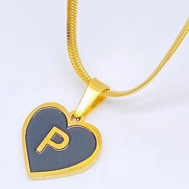 Black Shell Initial Alphabet Letter Necklace For Women G207 | Lazada PH