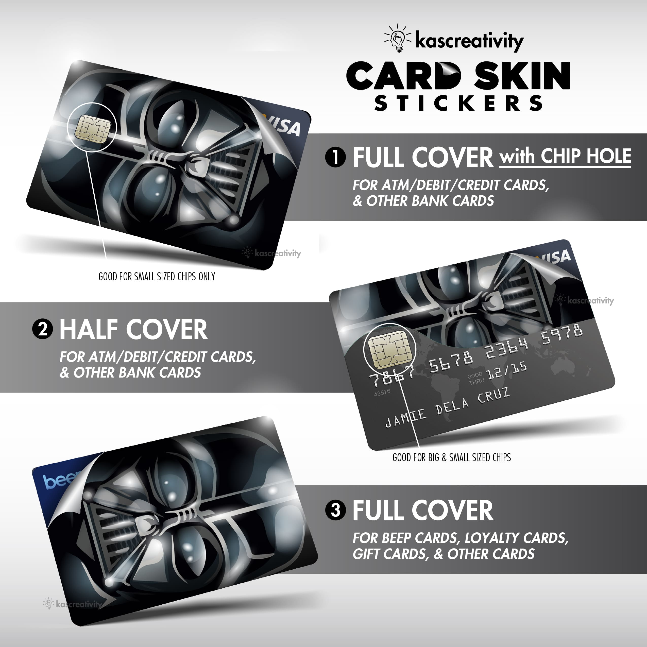 FANDOM FACES Card Skin Stickers (for ATM, Credit Debit, Beep Cards ...