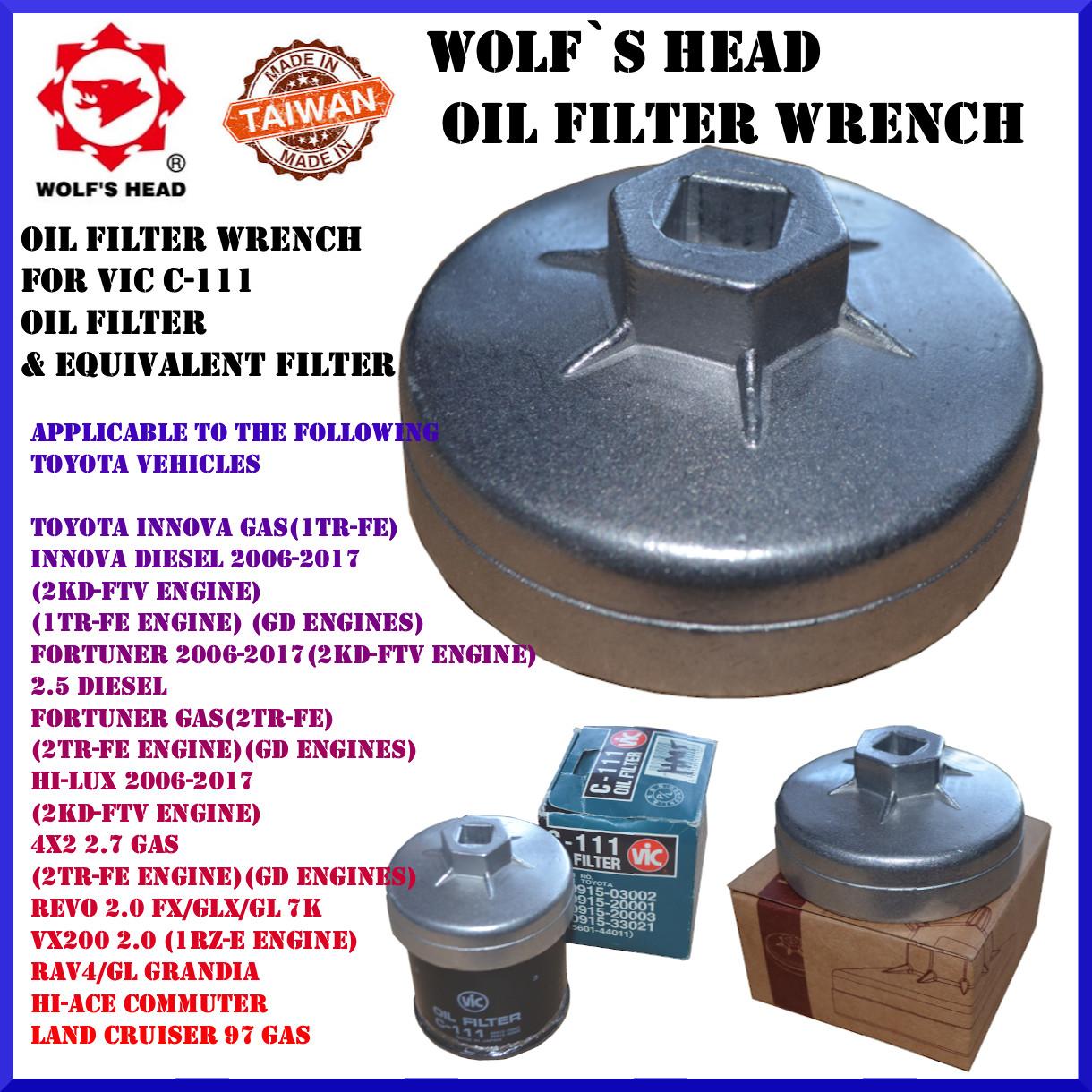 Wolf`s Head Oil Filter Wrench Fit for Vic C-111 oil filters For Innova ...