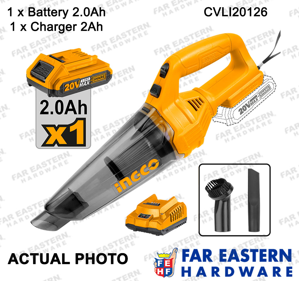 INGCO Cordless Vacuum Cleaner 20V CVLI20126 w/ Battery & Charger INPTCL ...