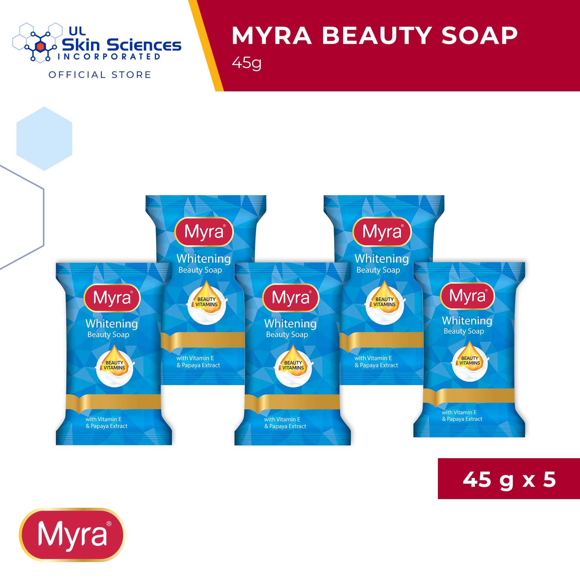 Myra Beauty Soap 45g x 5 | Lazada PH