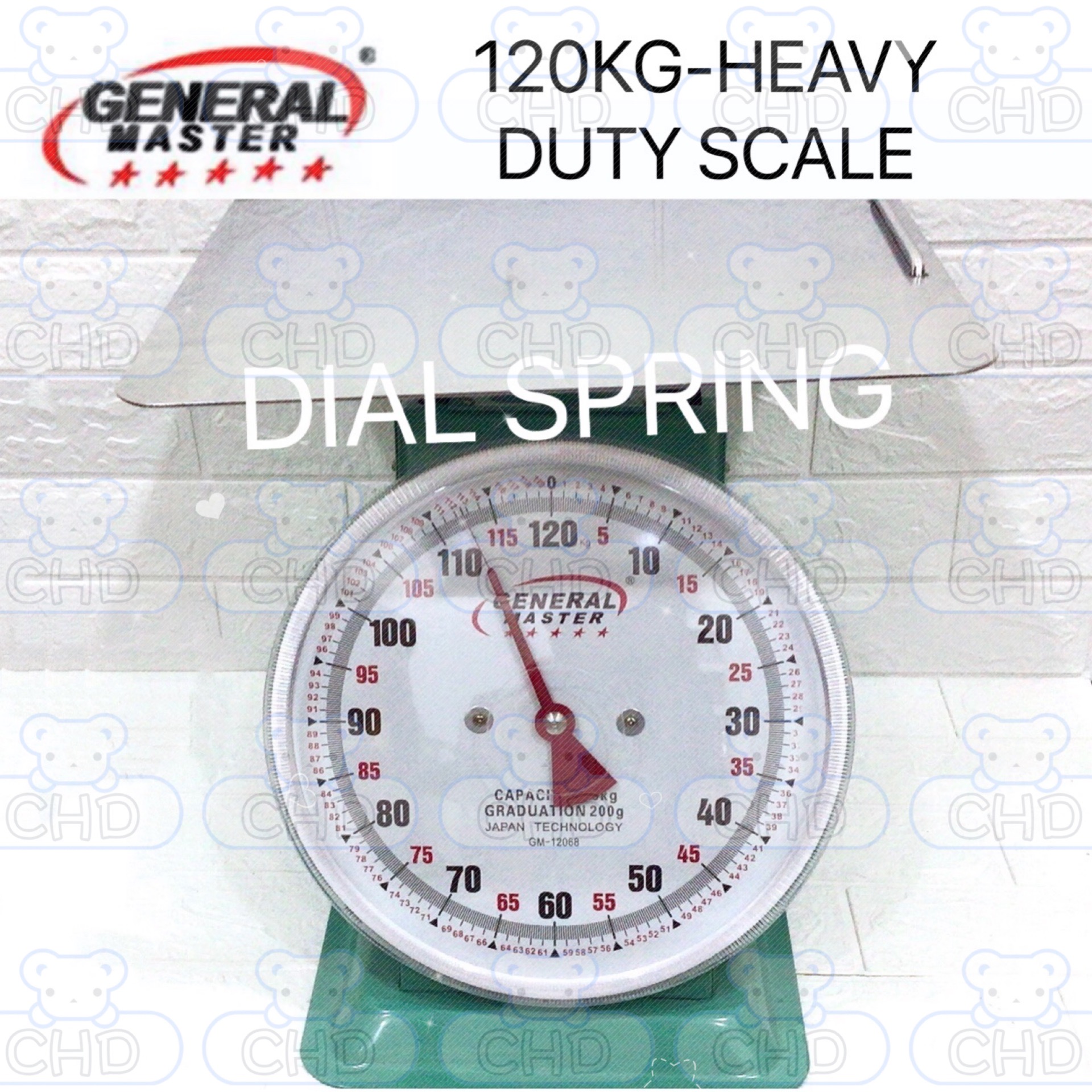 Heavy Duty general master Dial Spring 120kg Flat scale/Timbangan ...