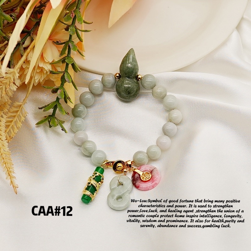 lucky charm Jade WU-LOU,infinity “8”,DRAGON AND SAFETY CHARM ALL IN 1 ...