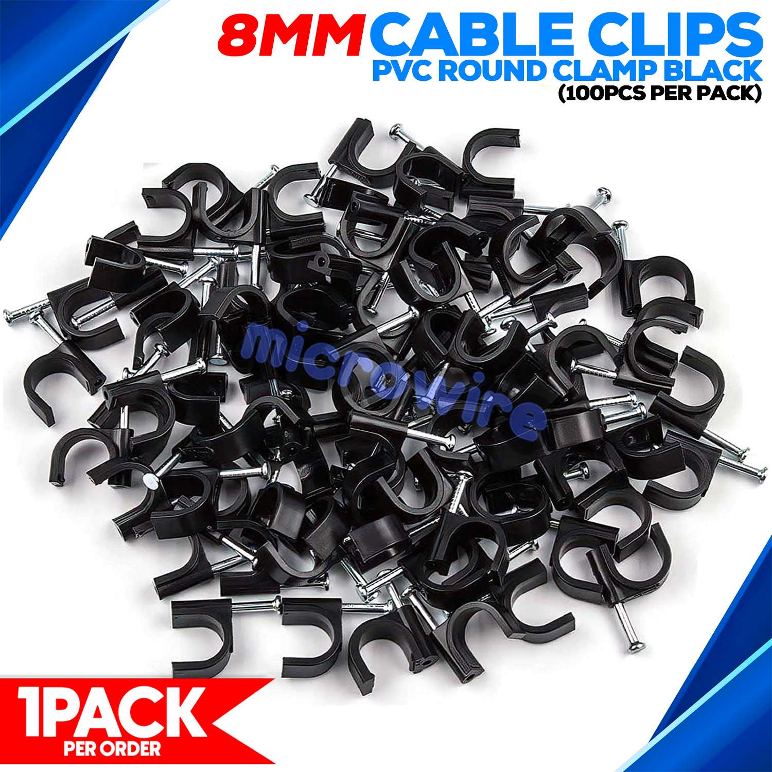 Cable Clips PVC Clamp ROUND BLACK | Lazada PH