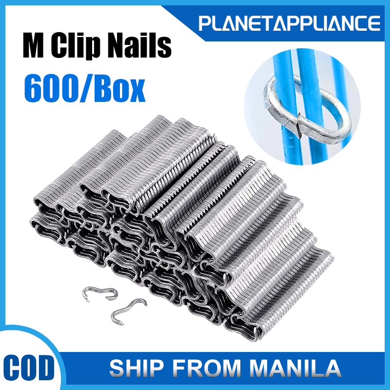 600Pcs Type M Clip Nails Galvanized Chicken Wire Mesh Clips for Poultry ...