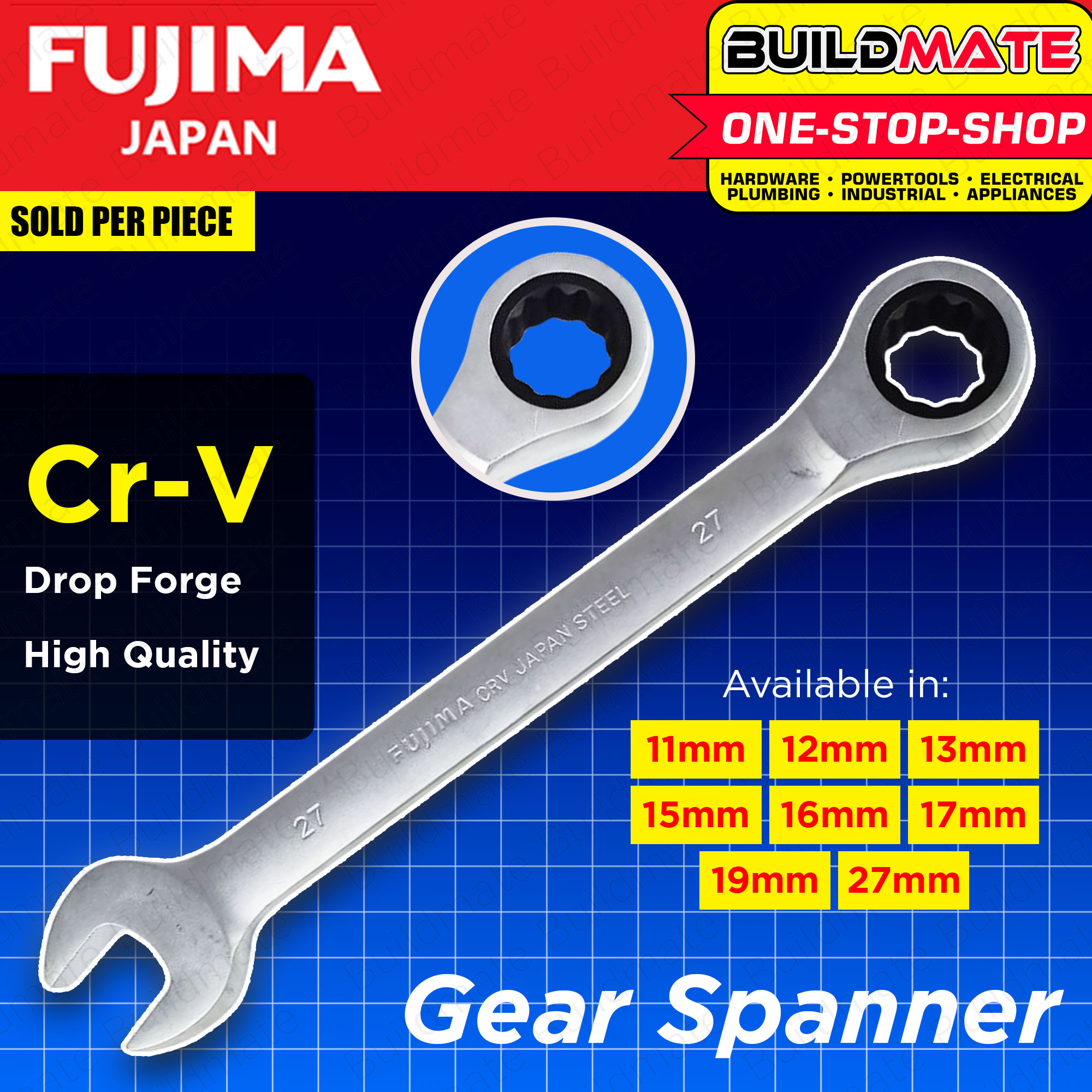 FUJIMA JAPAN Ratchet Gear Spanner Combination Wrench 8mm - 27mm SOLD ...