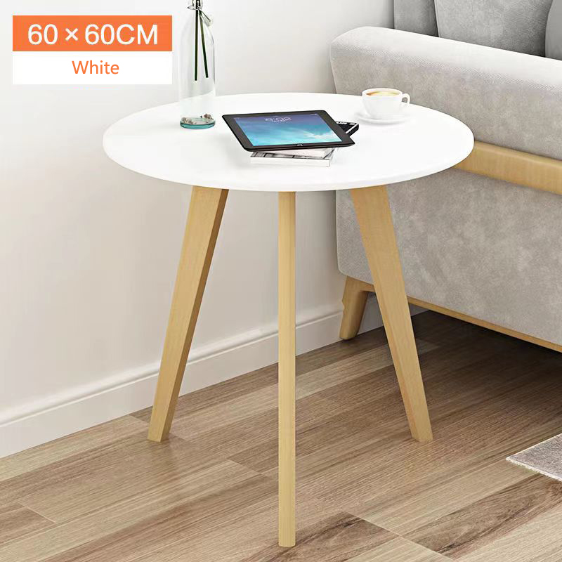 Solid Wood Round Coffee Table Side Table Living Room Bedside Table ...
