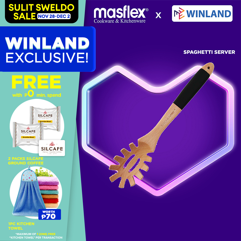 Kitchenpro by Masflex Original Beech Wood Pasta Spaghetti Server Spoon ...