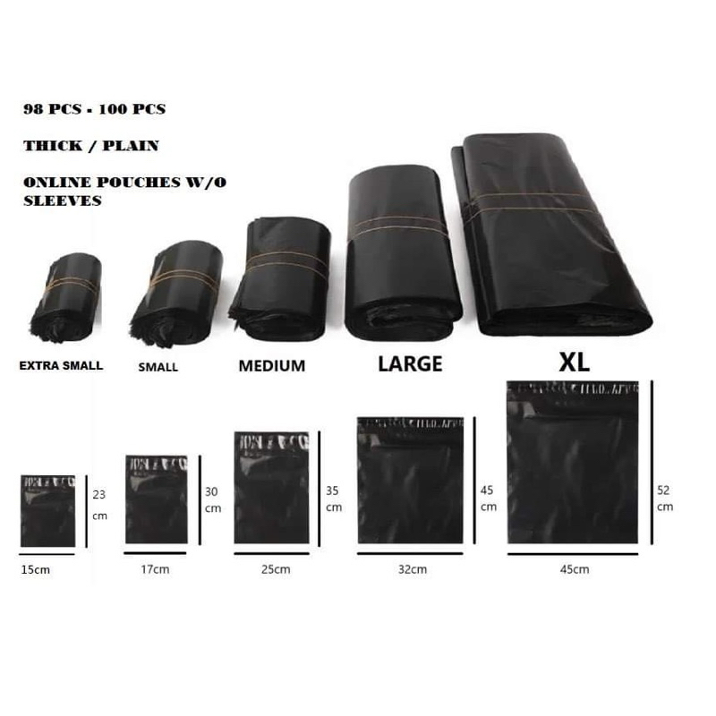 KENLEI 98-100pcs black courier pouch plain pouch express pouch Parcel ...
