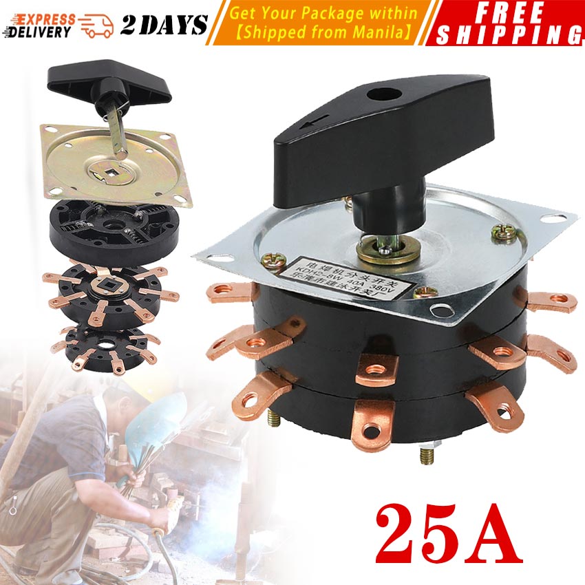 【KDH-25/2-8 】380V Welder Switch KDH2-8 25A Gear Adjustment 8 Position ...