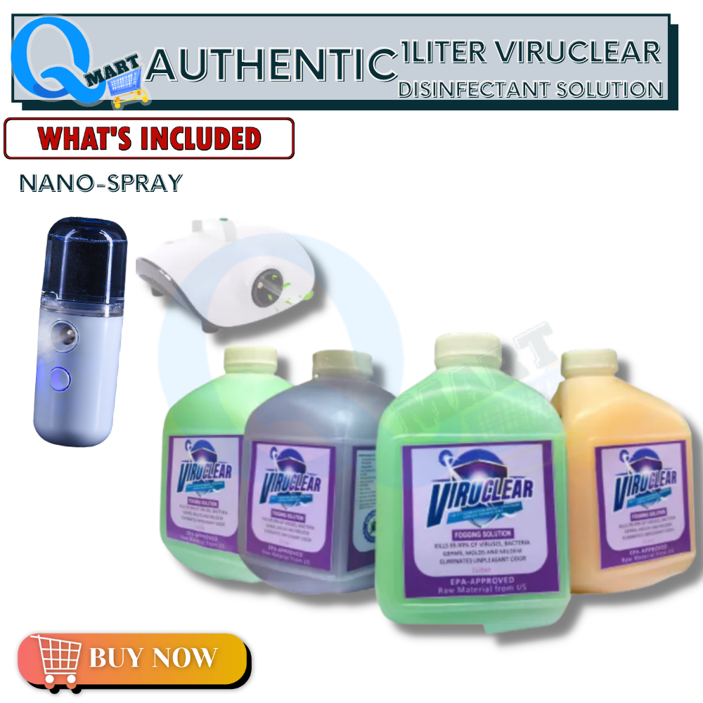 QMART. ORIGINAL VIRUCLEAR 1 LITER FOG MACHINE SOLUTION FOGGING SOLUTION ...