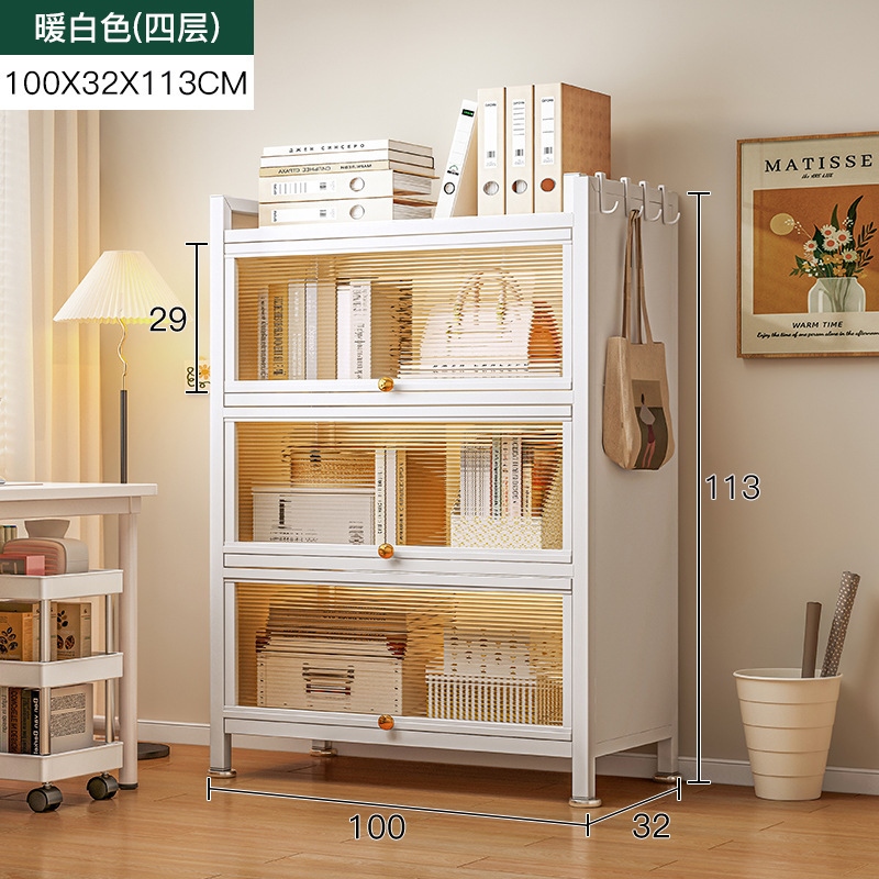 [COD] Steel dust-proof bookshelf floor-to-ceiling bookcase with door ...