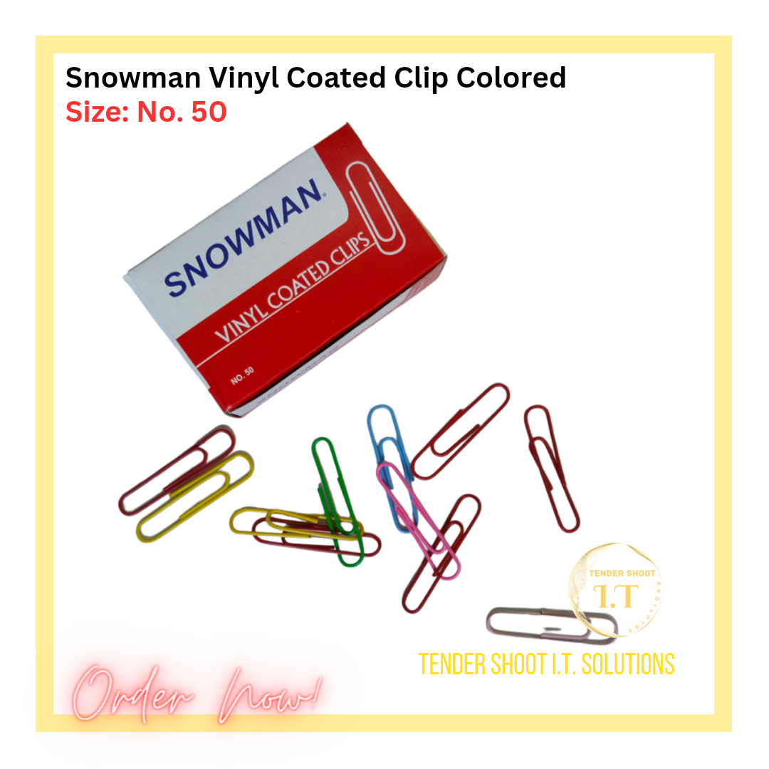 1 Box of Snowman Vinyl Coated Clip / Paper Clip Colored (in Small and ...