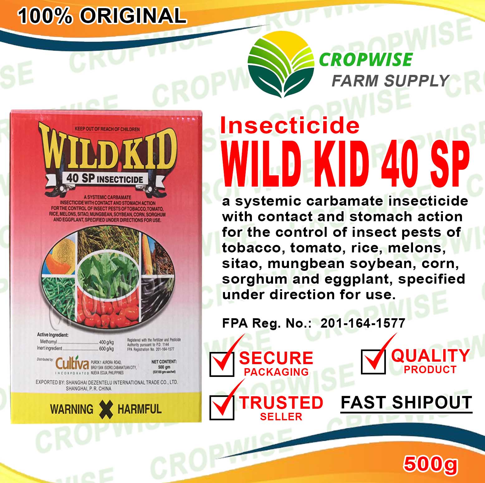 Wild Kid Insecticide 40 SP (100g x 5) 500grams | Lazada PH