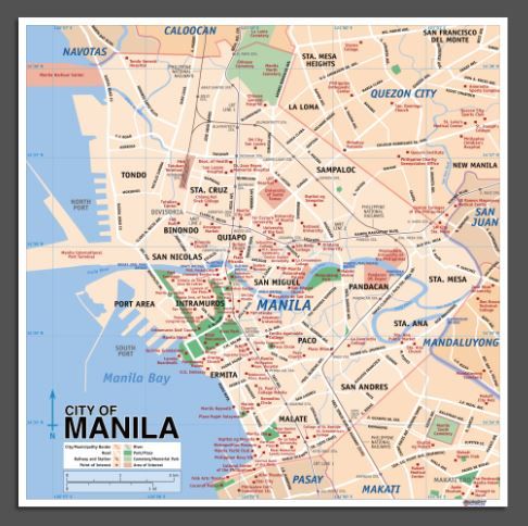 TARPAULIN POSTER MANILA CITY MAP 3X3FT | Lazada PH