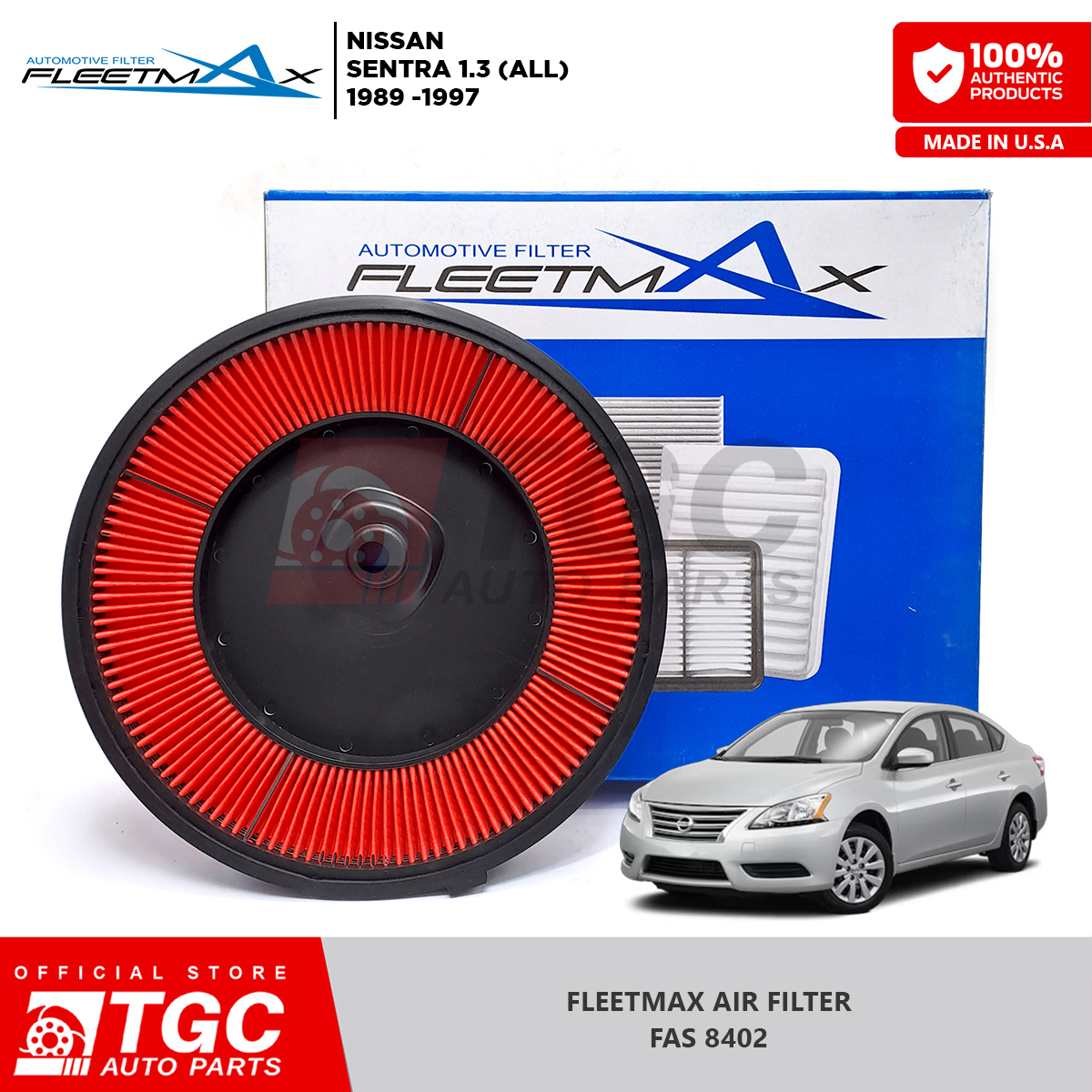 Fleetmax Air Filter / Air Cleaner NISSAN SENTRA 1.3 (ALL) 1989 -1997 ...