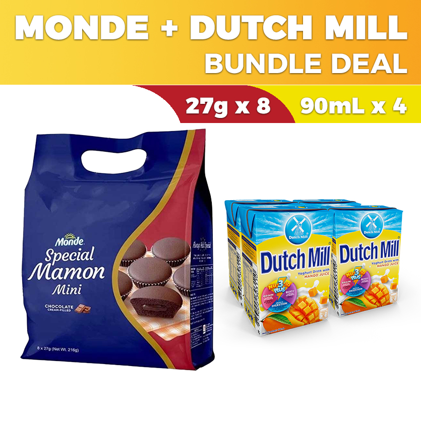 Monde Special Mamon Mini Chocolate Cream-filled 27gx8 + Dutch Mill ...