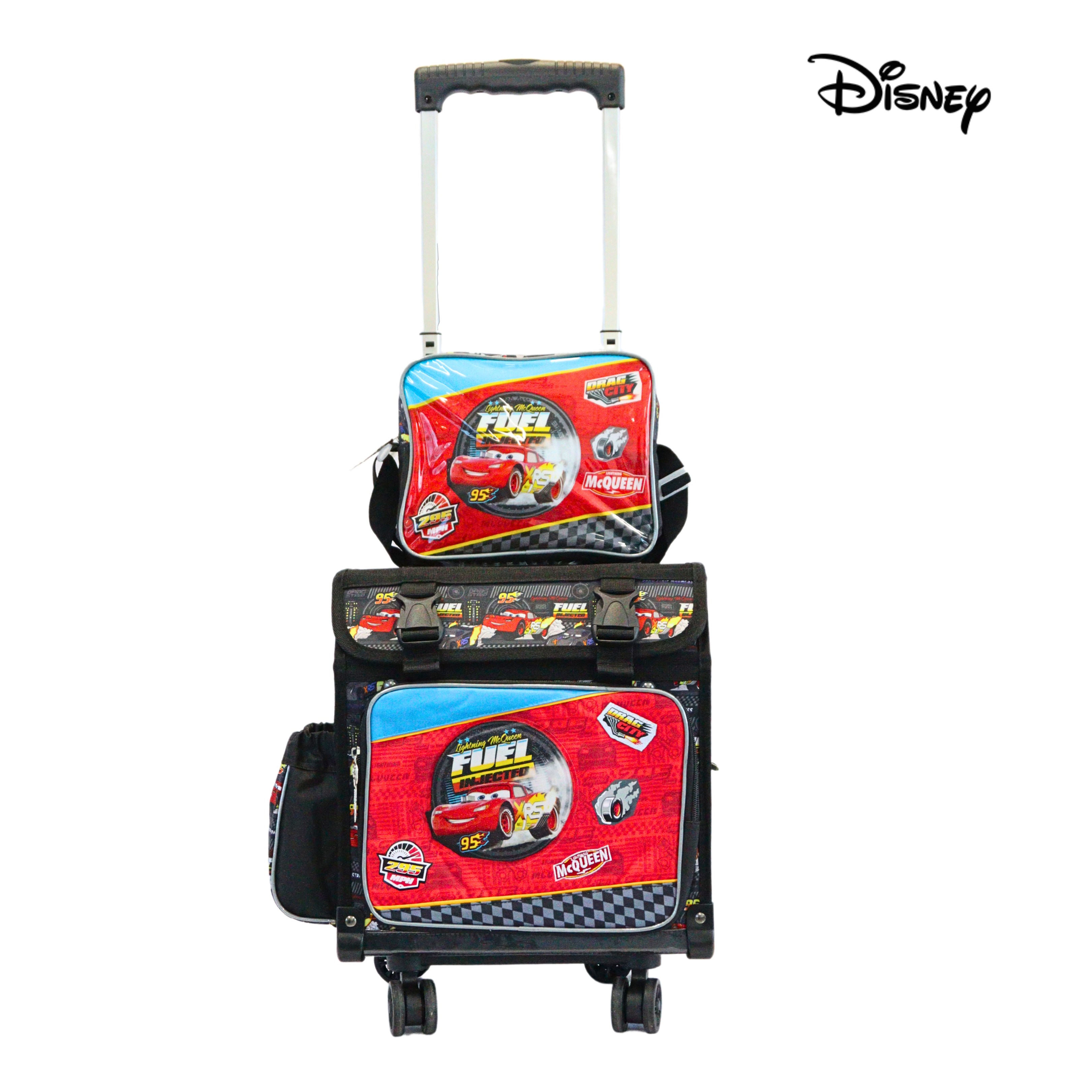 Disney Cars Lightning Mcqueen Boys School Box Type Trolley Bag Set ...