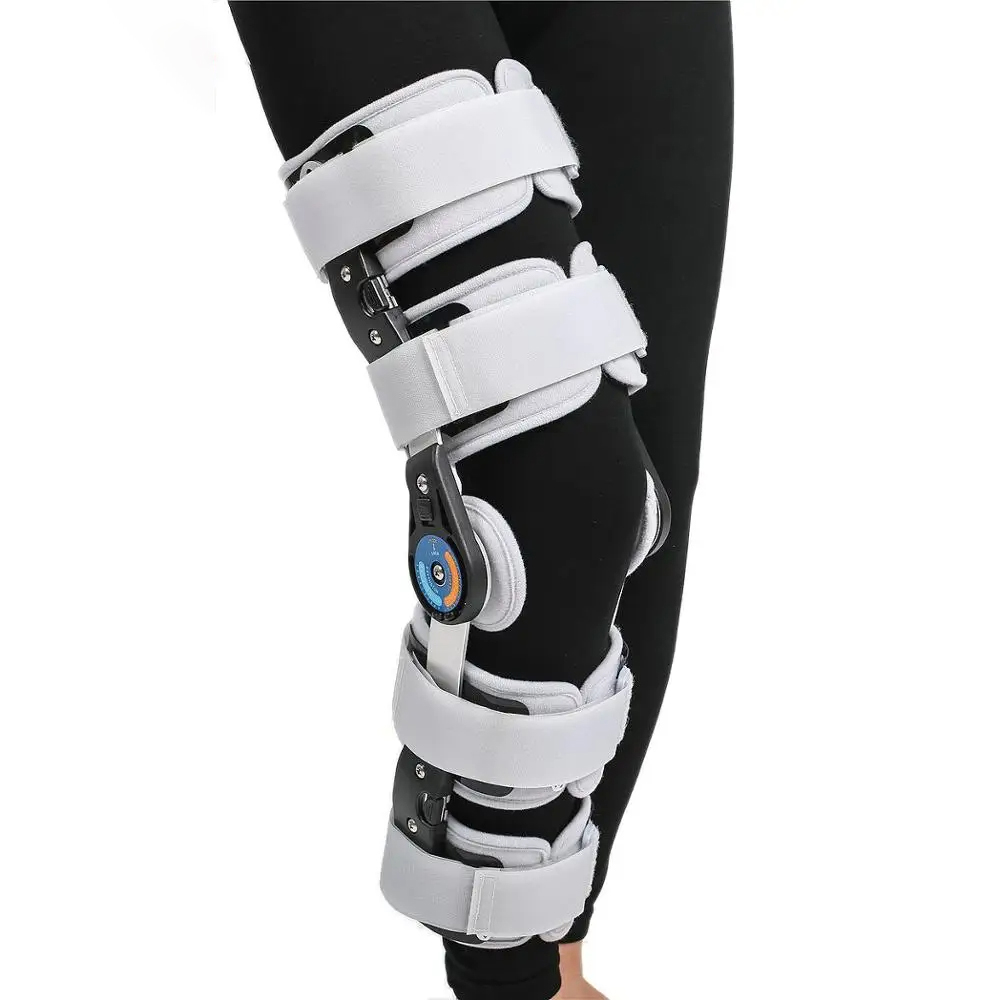 Orthopedic Hinged Knee Braces Support Adjustable Splint Stabilizer Wrap ...