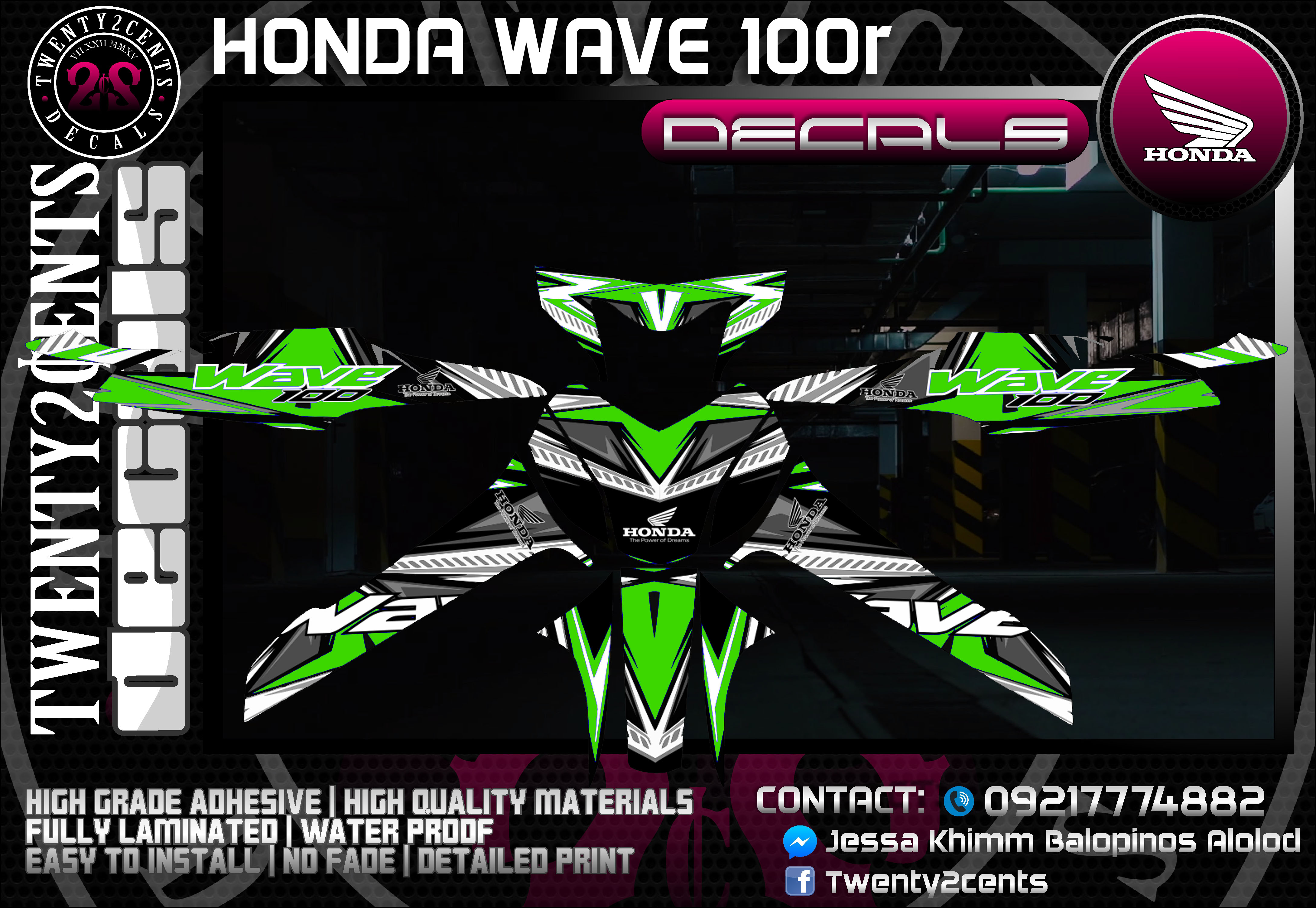 honda wave 100r / 100 decals / sticker racing graphics | Lazada PH