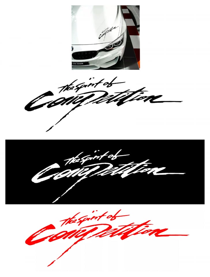 1pc. Spirit of Competition car sticker for Hood rubberized car sticker ...