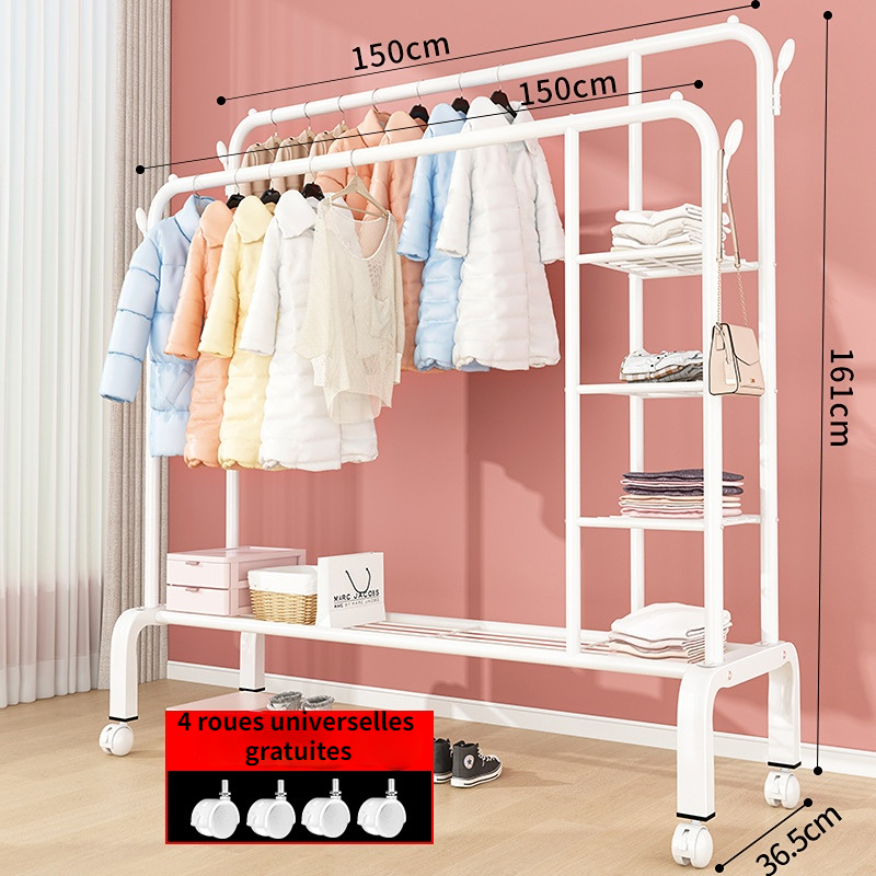 Bedroom Clothes Hanger Floor Drying Rack Balcony Drying Rack Portable ...