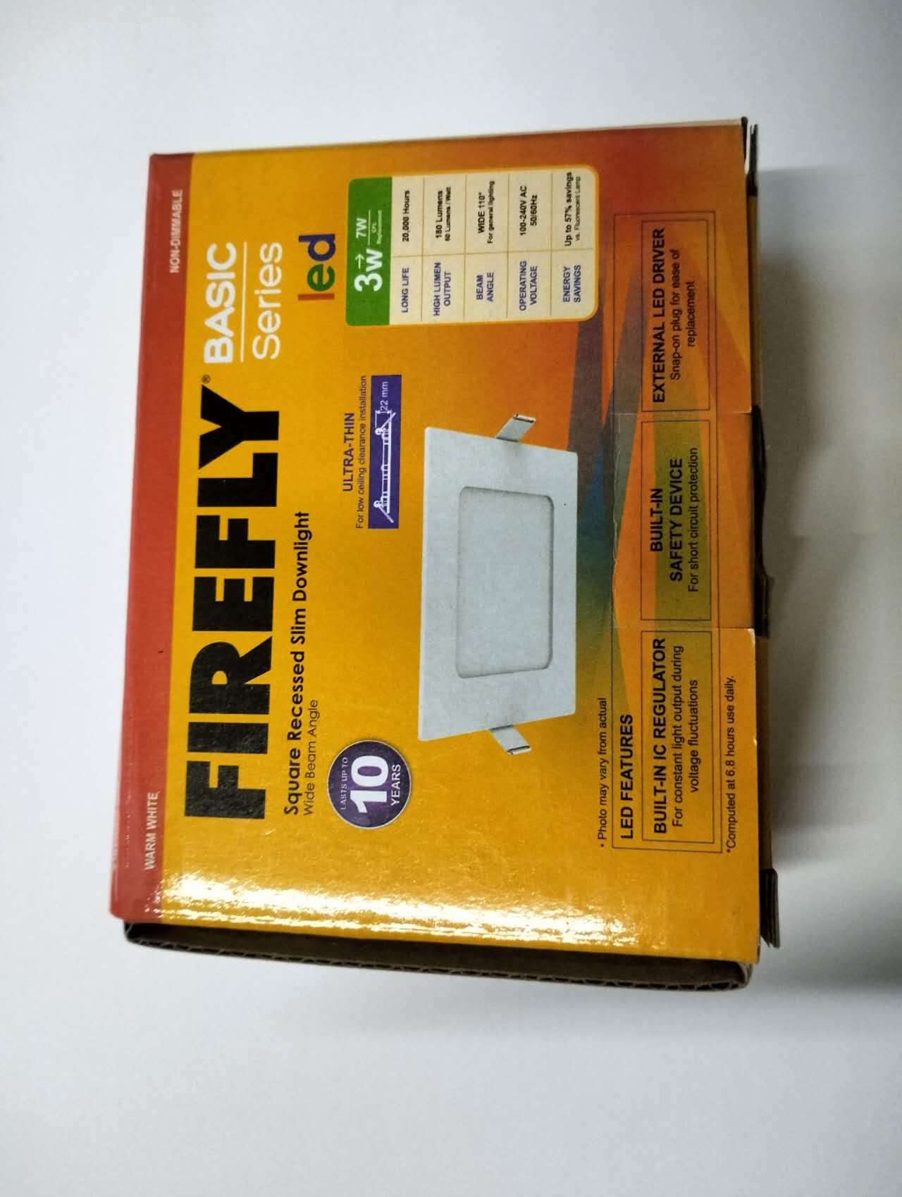 Firefly Basic Series LED Square Recessed Slim Integrated Downlight ...