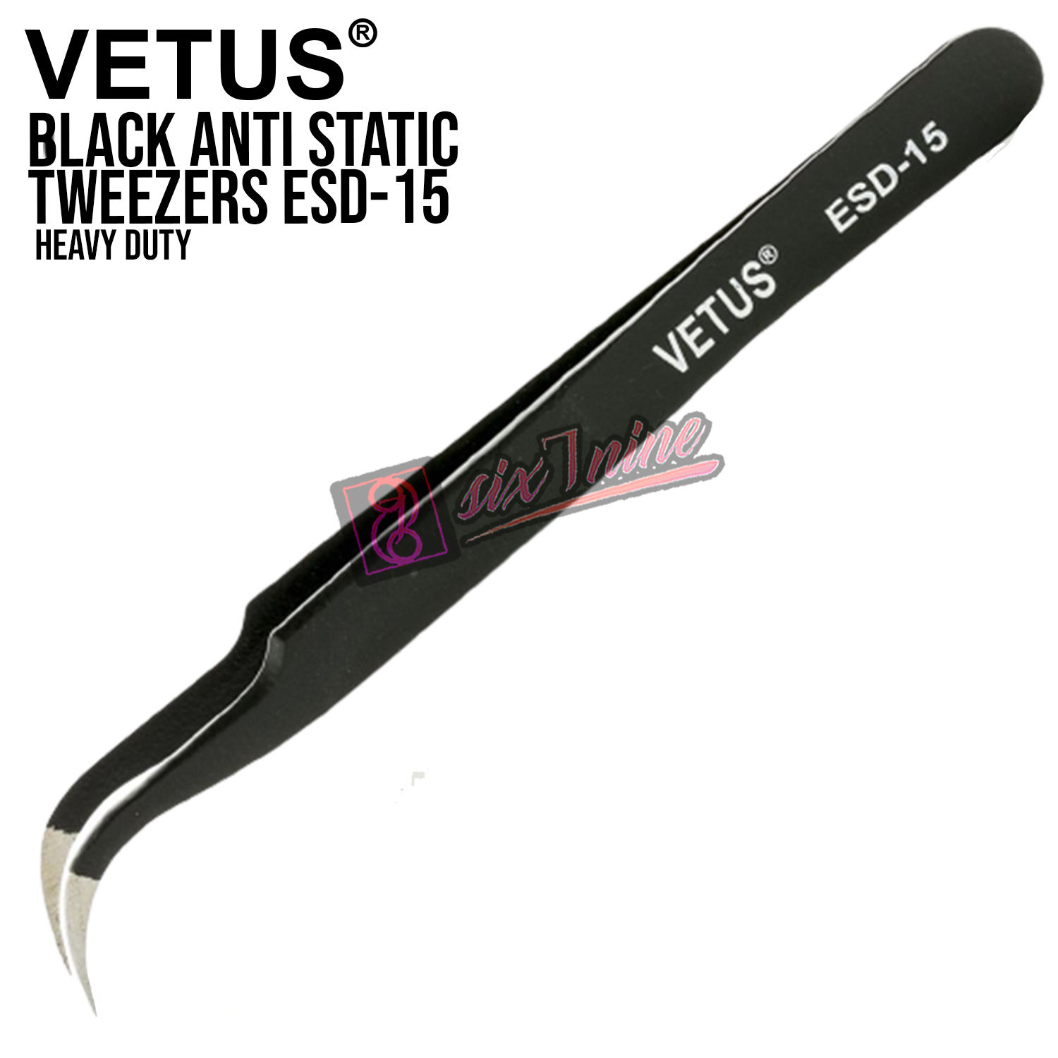 Original Vetus Black Anti-Static ESD-15 Tweezers Heavy Duty | Lazada PH