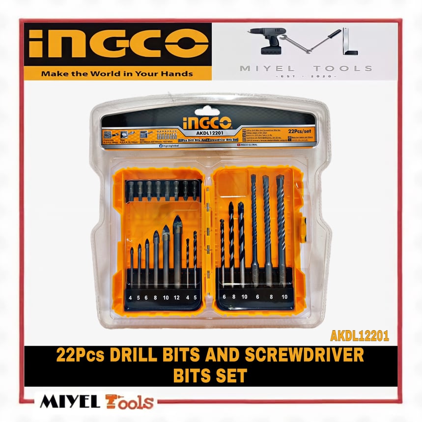 INGCO 22PCS Drill Bits and Screwdriver Bits SET (AKDL12201) | Lazada PH