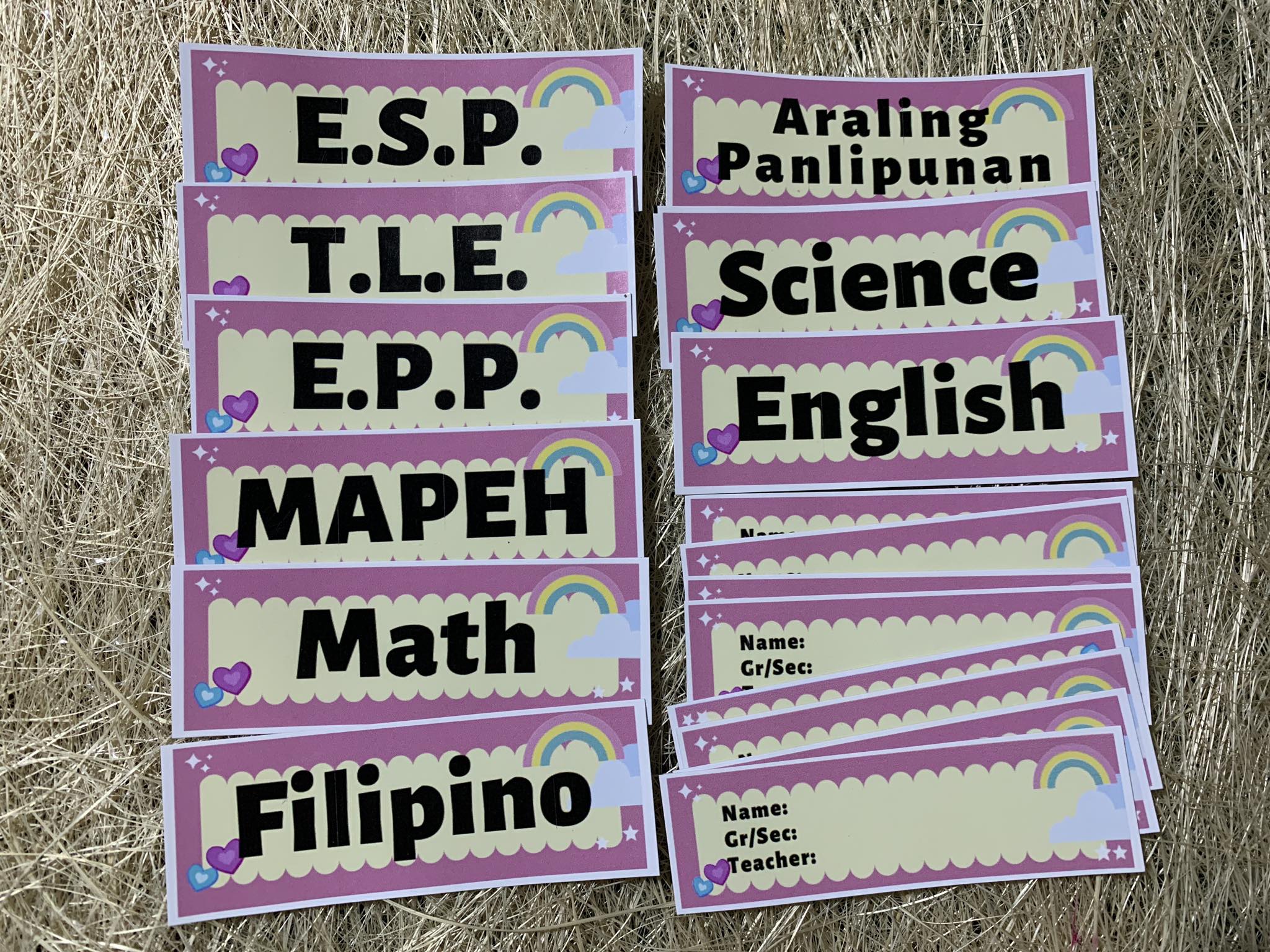PINK SUBJECT AND NAME STICKER SET | Lazada PH