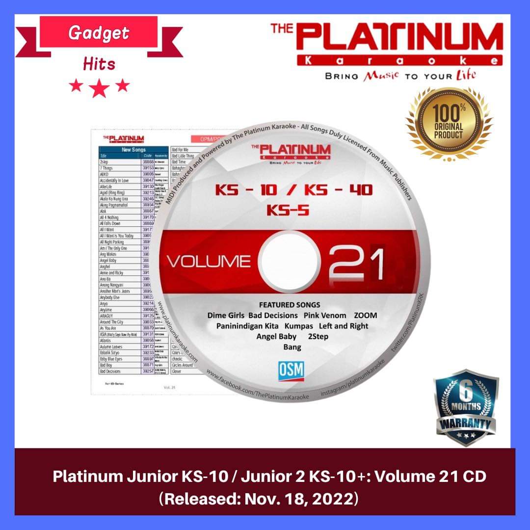 The Platinum KS-5/KS-10/KS-40 UPDATED CD VOLUME 21 (NOVEMBER 2022 UPDATE) | Lazada PH