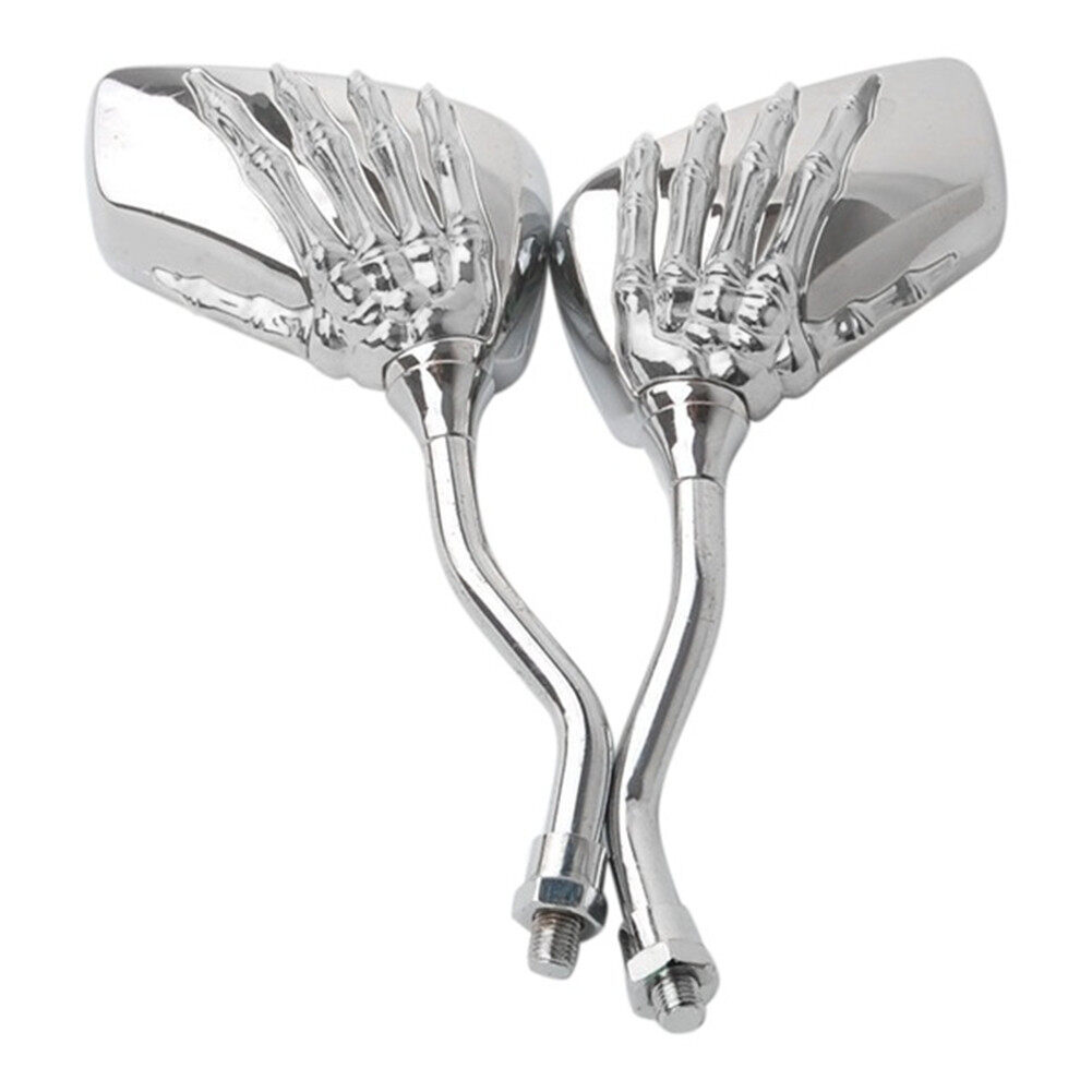 HOL 1 Pair Left + Right Skeleton Skull Hand Motorcycle Motor Rearview ...