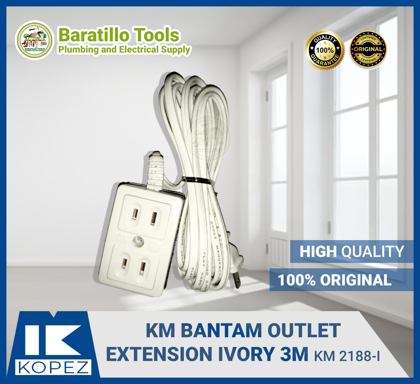 ORIGINAL KOPEZ Bantam Outlet Extension Ivory 3M & 5M KM | Lazada PH