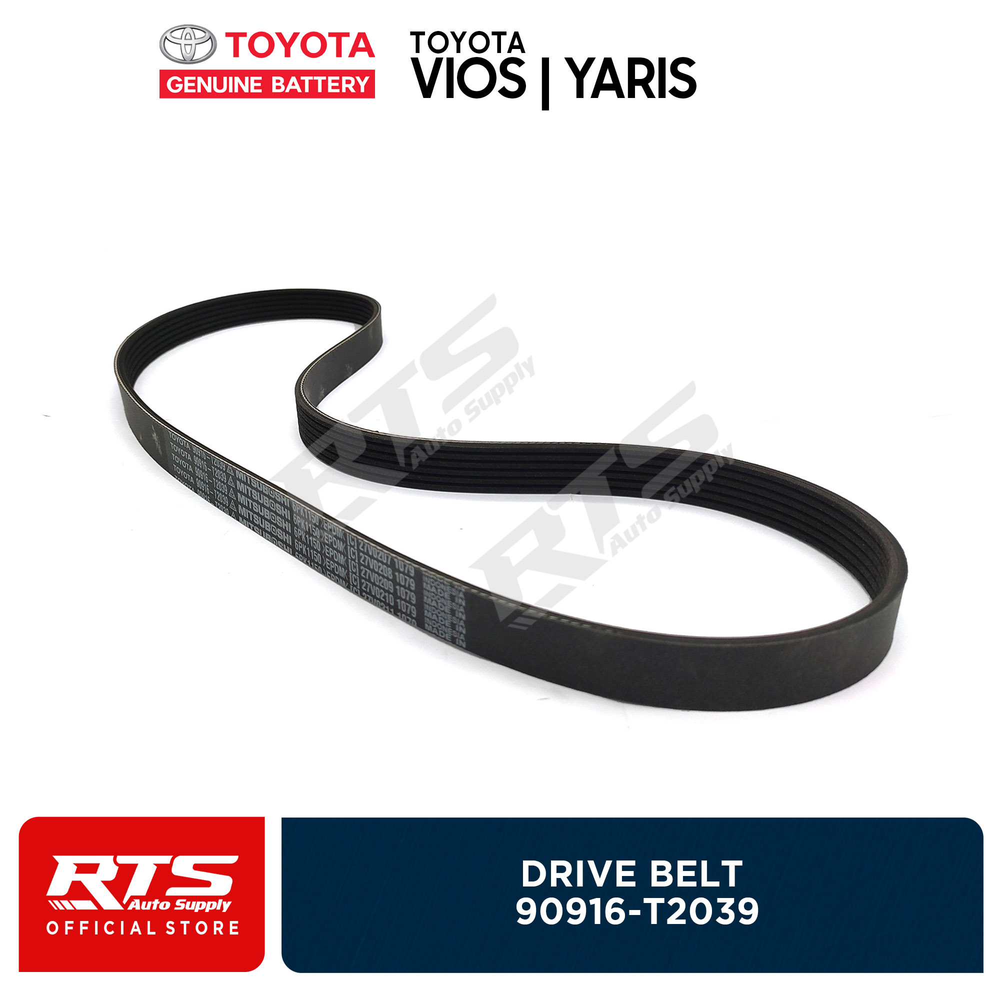 Toyota Genuine Drive Belt Toyota Vios 1.3 Yaris Dual VVTI 2016 - Up ...