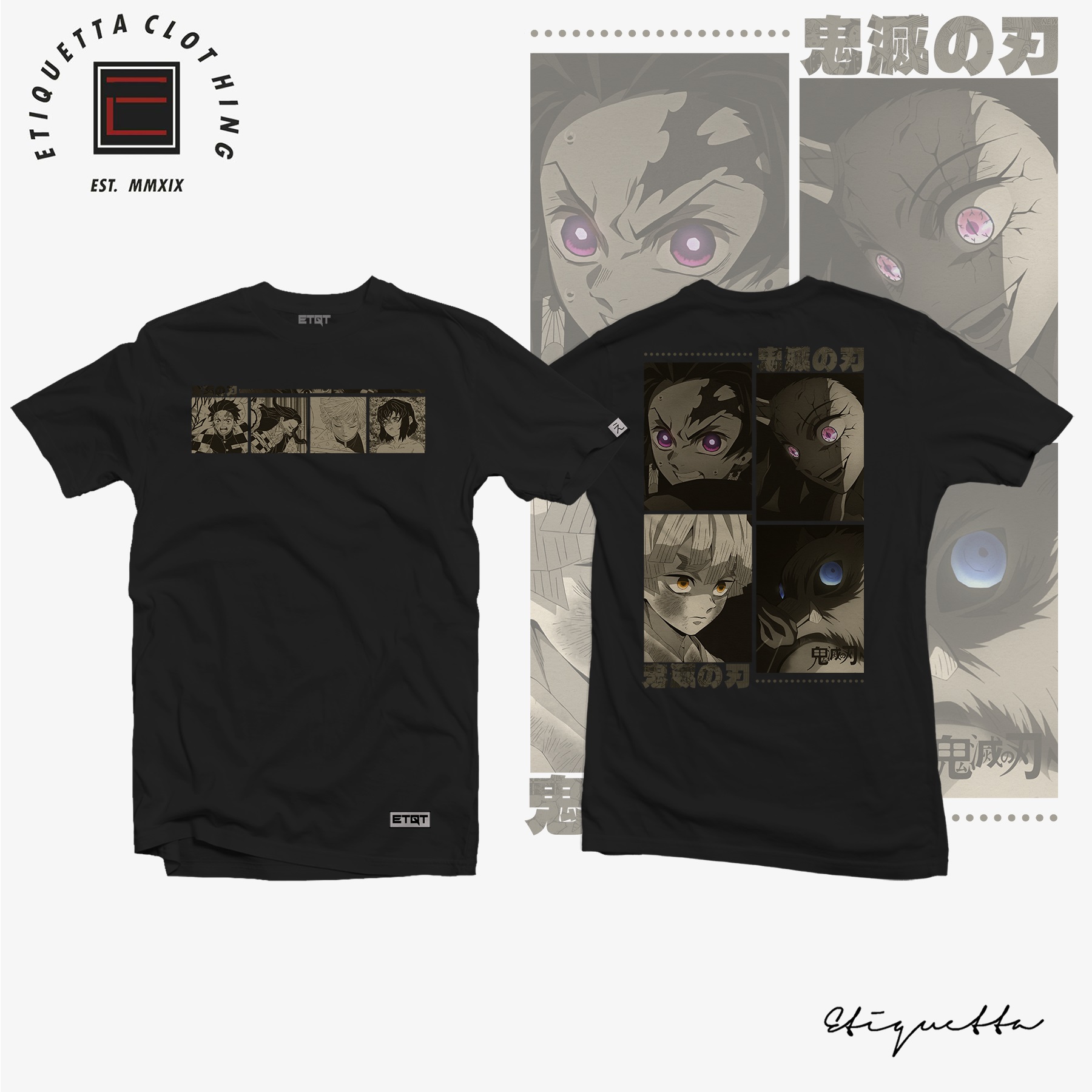 Anime Shirt - ETQTCo. - Demon Slayer - Nezuko Tanjiro Zenitsu Inosuke ...