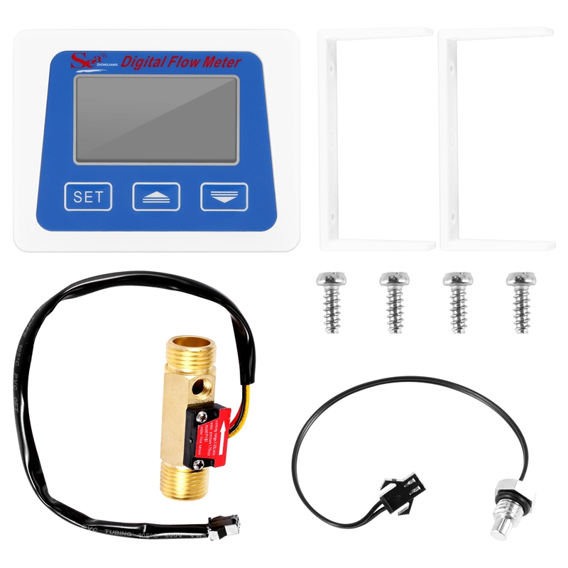 Digital Lcd Display Water Flow Sensor Meter Flowmeter Rotameter ...