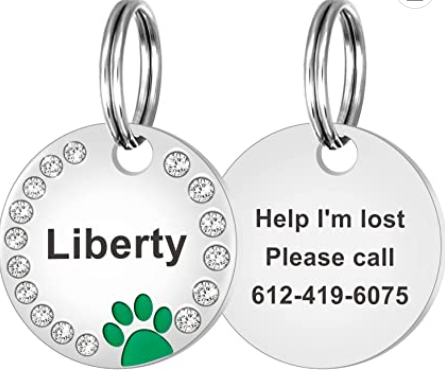 Custom Dog Tags, Engraved Dog ID Collar Tags, FRONT and BACK, Sparkling ...