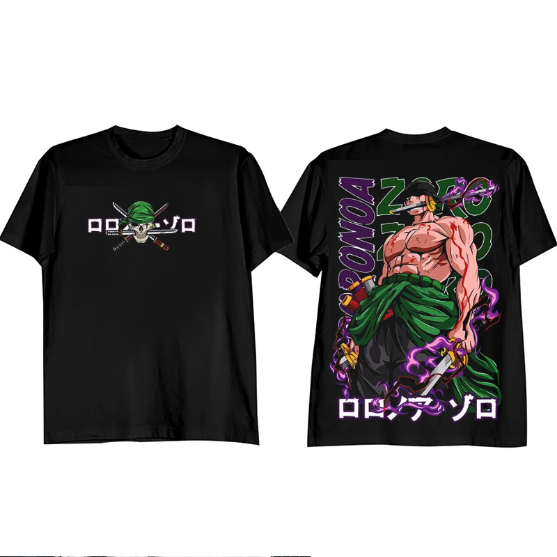 anime One Piece shirt Roronoa Zoro T-shirt round neck high quality ...