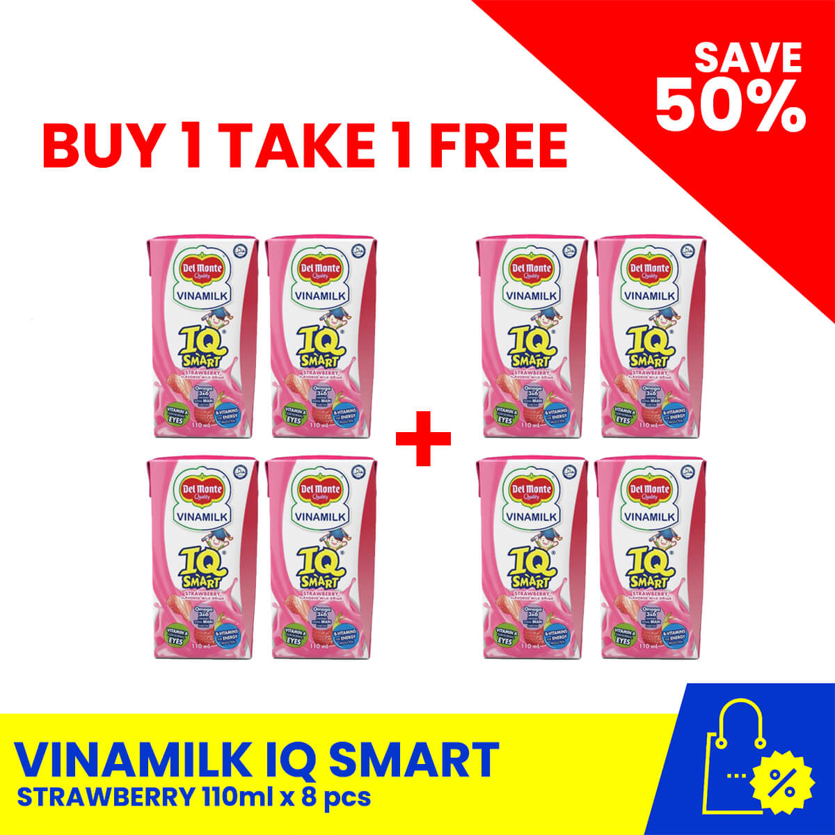 BUY 1 TAKE 1: VINAMILK IQ Smart Strawberry 110ml x 4 pcs (Expiry Date ...