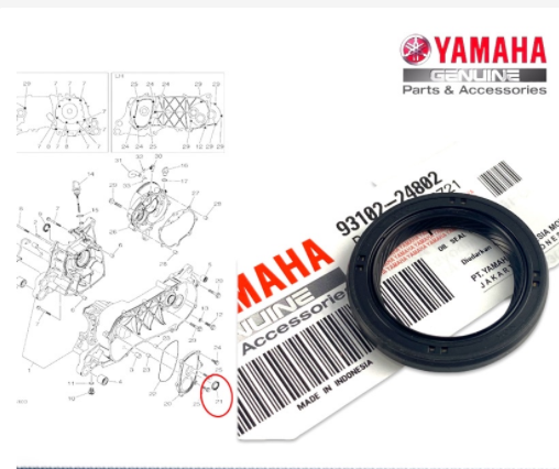 OIL SEAL PULLEY SIDE AEROX/NMAX V2 93102-24802 YAMAHA GENUINE | Lazada PH