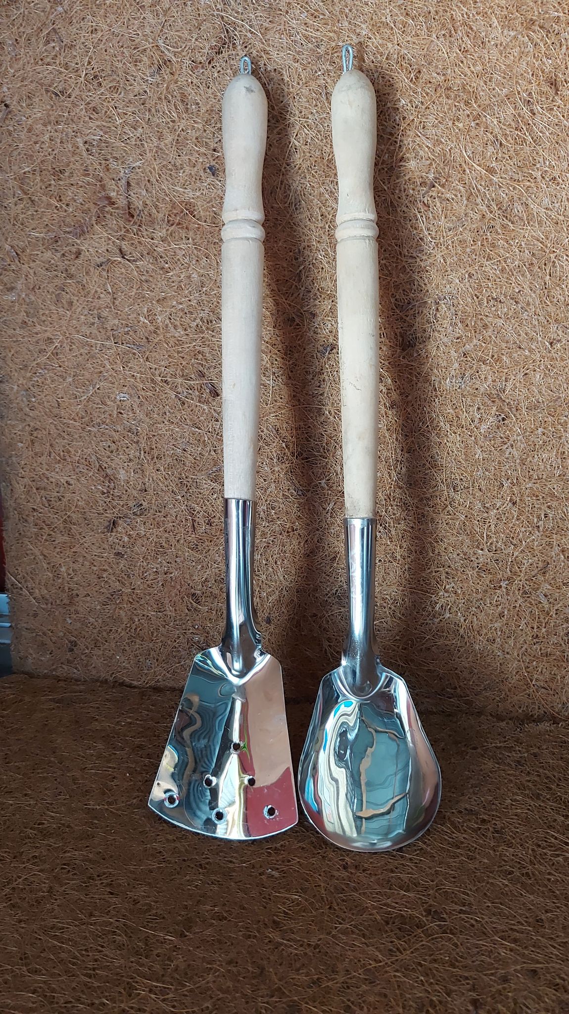 BEST FOR COOK SET SANDOK & SIANSE WITH WOODEN HANDLE PURE STAINLESS SET ...