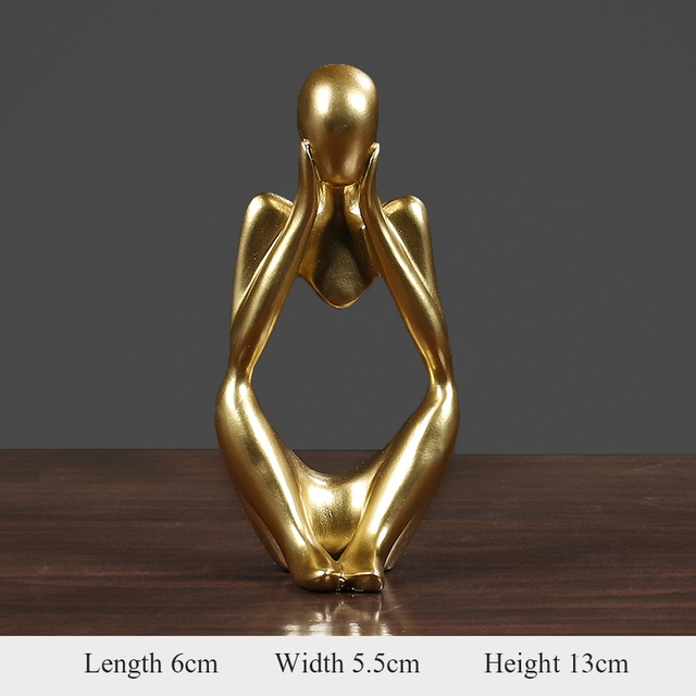 Thinker Statue Abstract Figure Sculpture Small Ornaments Resin Statue ...